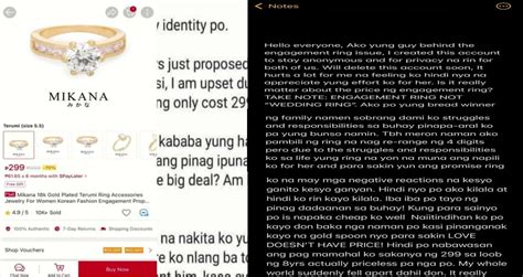 VIRAL Man Behind 299 Engagement Ring Issue Releases An Official