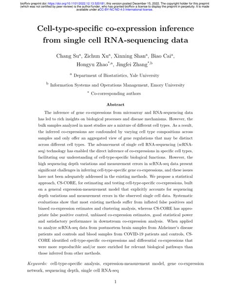 pdf cell type specific co expression inference from single cell rna sequencing data