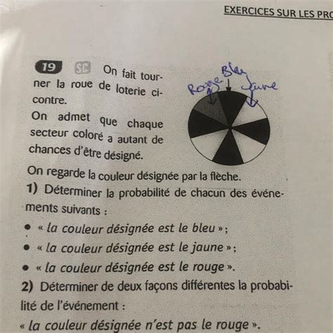 19 On Fait Tour Ner La Roue De Loterie Ci Contre On Admet Que Chaque