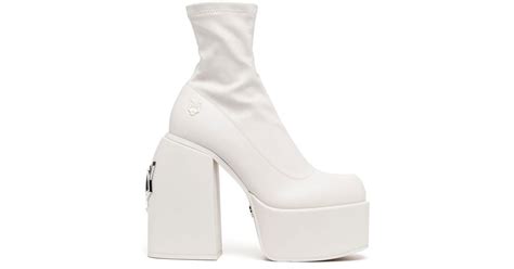 Naked Wolfe Leather Sugar Mm Platform Boots In White Lyst