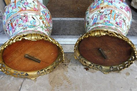 Proantic Pair Of Canton Porcelain Vases Mounted In Bronze 19 Century
