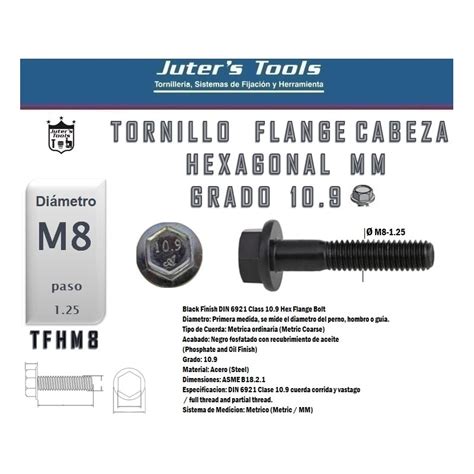 TORNILLO FLANGE HEXAGONAL M8 1 25 GRADO 10 9
