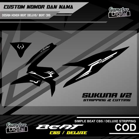 Jual Stiker Cutting Striping Honda Beat Deluxe Beat Street Sukuna Versi