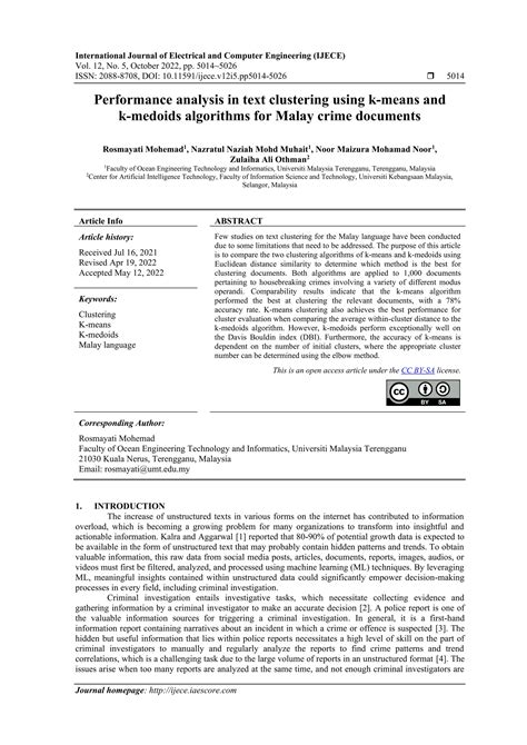 performance analysis in text clustering using k means and k medoids algorithms for malay crime