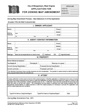 Fillable Online FOR ZONING MAP AMENDMENT City Of Morgantown Fax Email