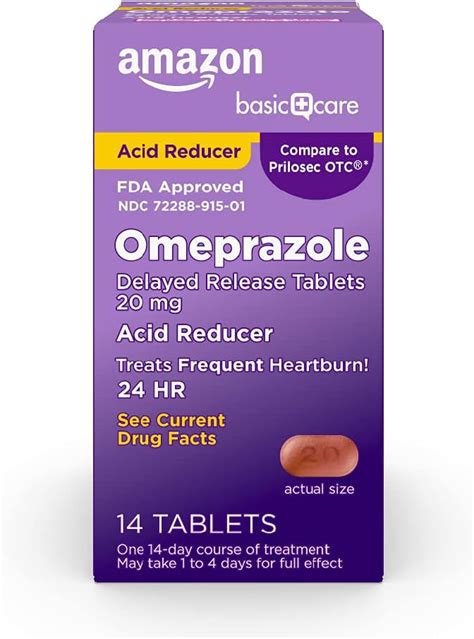 Amazon Amazon Basic Care Omeprazole Delayed Release Tablets 20 Mg