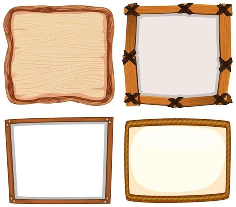 Four Wooden Frames With Rope Around Them