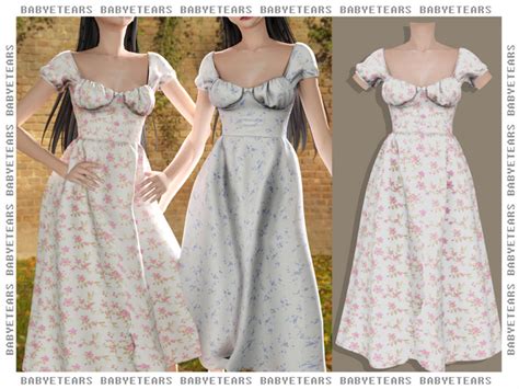 Floreal Sweet Dress Babyetears On Patreon Sims Dresses Sims