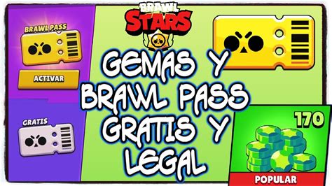 BRAWL STARS COMO CONSEGUIR GEMAS GRATIS Y EL BRAWL PASS YouTube