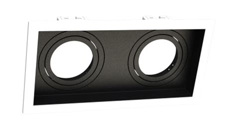 Spot Embutir Duplo Dicróica MR16 Face Recuada Direcionável Branco Preto
