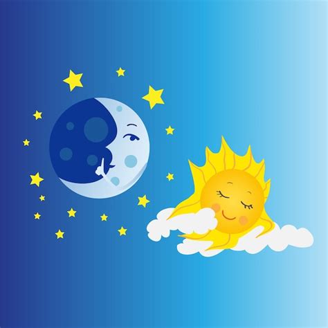 Personajes De Dibujos Animados Sol Y Luna El Sol Se Va A La Cama La