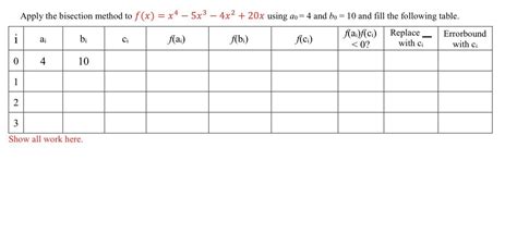 Solved Apply The Bisection Method To F X X X X X Chegg