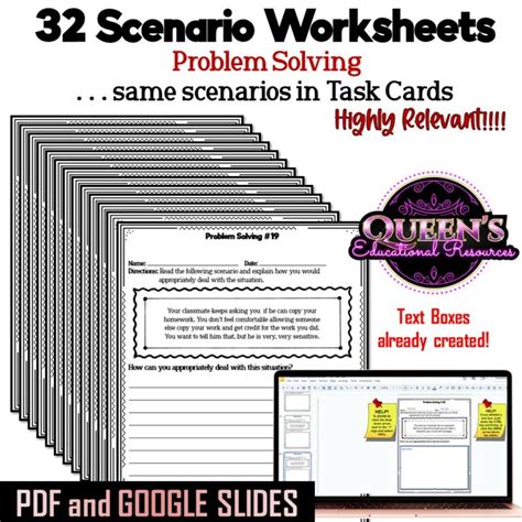 Problem Solving Scenario Task Cards And Worksheets Made By Teachers