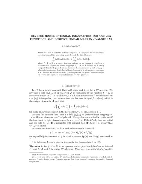 pdf reverse jensen integral inequalities for convex functions and positive linear maps in c