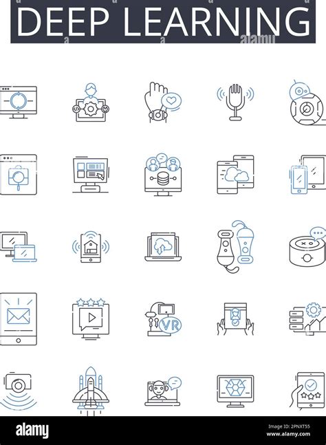 Deep Learning Line Icons Collection Artificial Intelligence Machine
