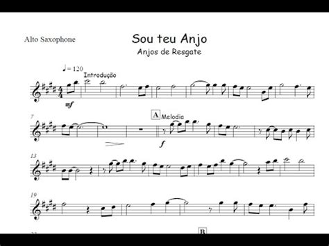 Sou Teu Anjo Anjos de ResgatePartitura Melódica Sax Alto Sax Tenor