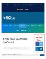 Tecmint Arithmetic In Linux Terminal Pdf Home About Ebooks