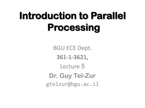 introduction to parallel processing