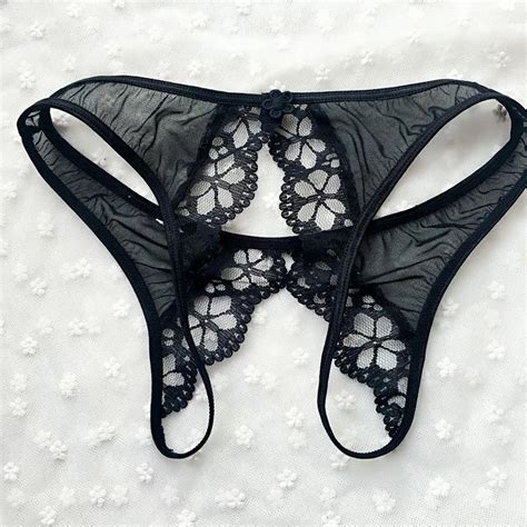 Buy 1pc Fashion Sexy Women Thongs G String Lace Cotton Floral Sheer Underwear