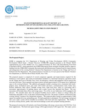 Fillable Online State Environmental Quality Review Act Seqra Basics