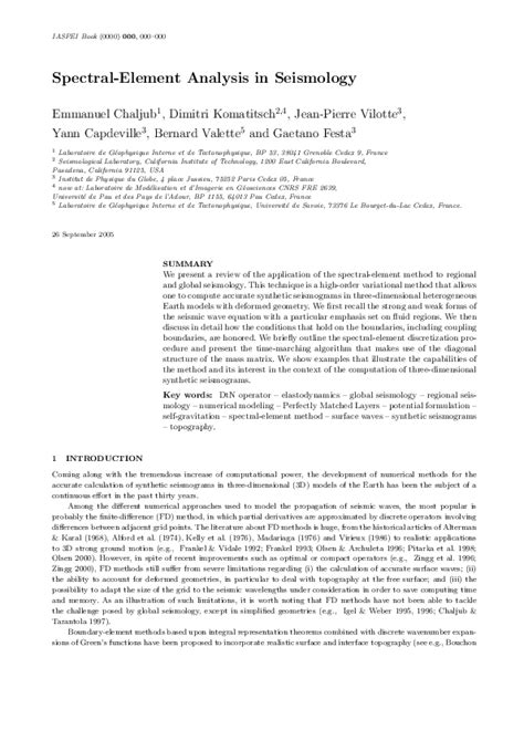 pdf the spectral element method an efficient tool to simulate the seismic response of 2d and