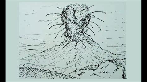 Cómo dibujar un volcán en erupción YouTube