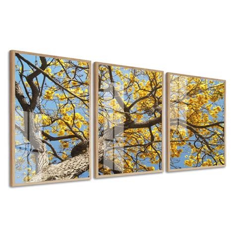 Quadro Decorativo Árvore Ipê Amarelo Para Sala Quarto Trio Elo7