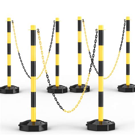 Pack Traffic Delineator Post Cones With Fillable Base Adjustable