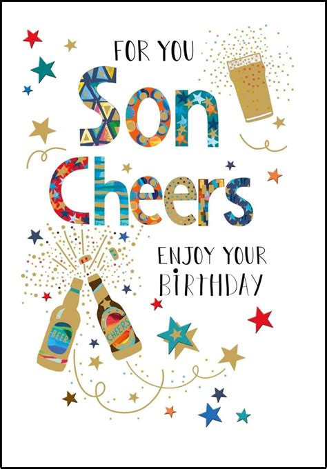Son Birthday Card From Nigel Quiney Sparklers Stars With A Flitter