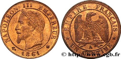 Un centime Napoléon III tête laurée 1861 Paris F 103 1 fmd 546285