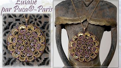 Pendentif Eulalie Avec Perles En Verre Kalos Arcos Et Piros Par Puca