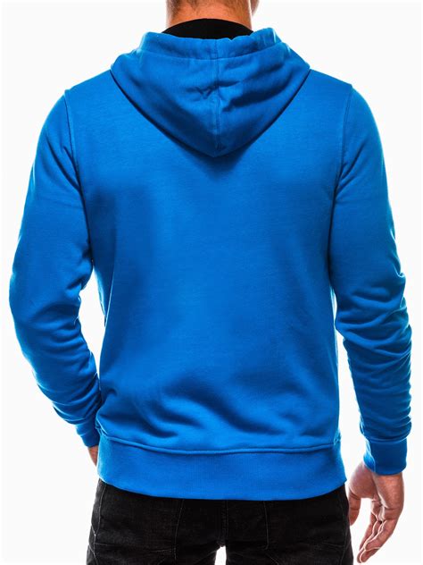 Bluza męska rozpinana z kapturem B976 niebieska Sklep Ombre