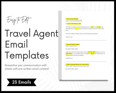 Modelos de e mail para agentes de viagens para impressão para agentes