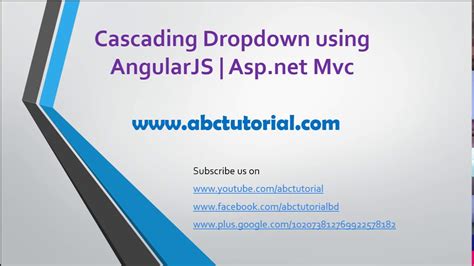 cascading dropdownlist in asp mvc using angularjs youtube