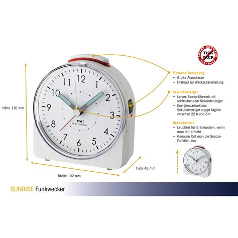 Analoger Funk Wecker Sunrise Tfa Dostmann