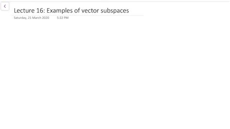 Lecture 16 Linear Algebra Examples Of Subspaces YouTube