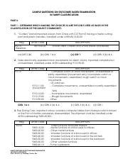 2 2Tariff Classify GIR Sec 103 Pdf SAMPLE QUESTIONS ON OUTCOMES BASED