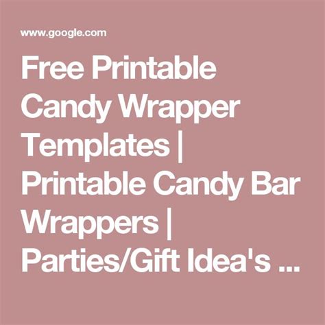 Free Printable Candy Wrapper Templates Printable Candy Bar Wrappers Partiest Ideas