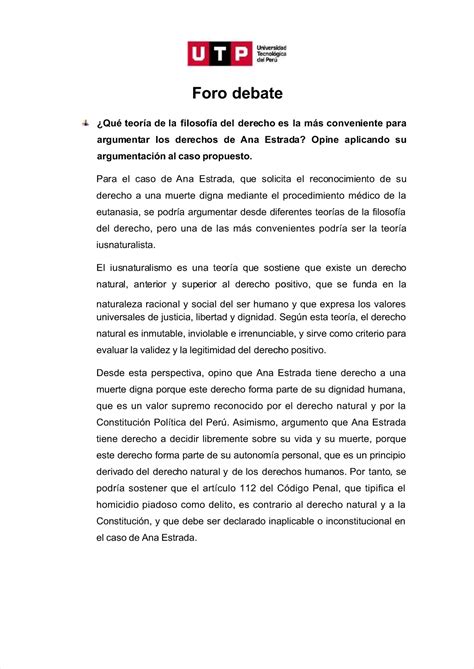 Pdf Ac S13 Semana 13 Tema 01 Foro Aportes De La Filosofia Del Derecho