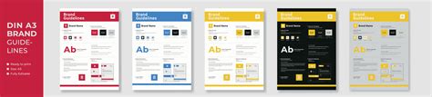 DIN A3 Brand Guideline Template Design Brand Guideline Layout Set