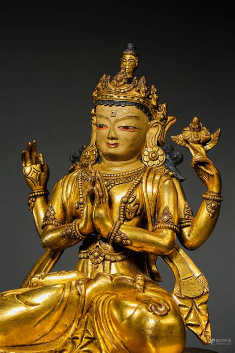 Bidlive Chinese Ming Dynasty Bronze Gilt Buddha Statue