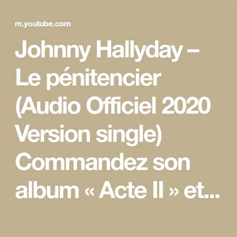 Johnny Hallyday Le pénitencier Audio Officiel 2020 Version single