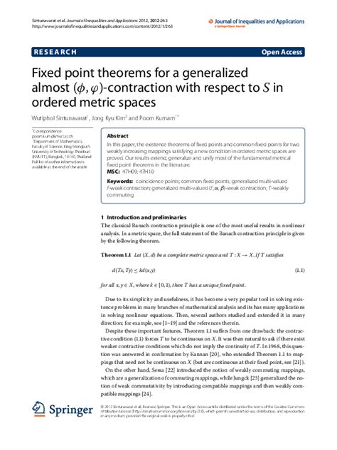 pdf fixed point theorems for a generalized almost phi varphi wutiphol sintunavarat