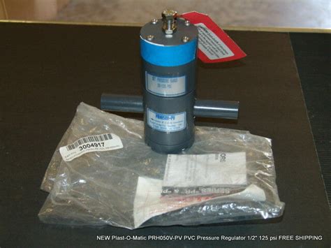 NEW Plast O Matic PRH050V PV PVC Pressure Regulator 1 2 125 Psi For