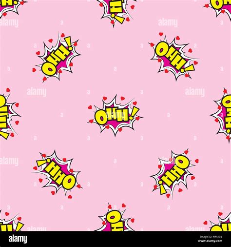Ohh comic efectos de sonido en estilo pop art patrón perfecta burst