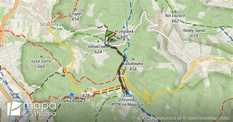 Trasa Przez Schronisko PTTK Na Magurce Mapa Turystyczna Pl