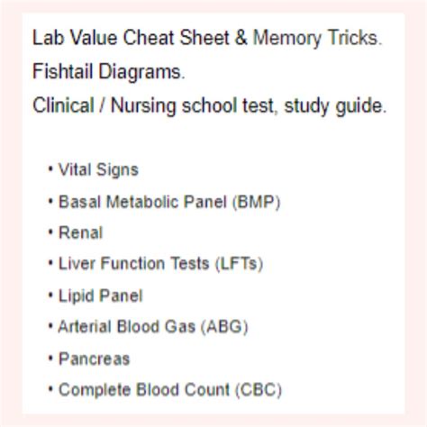Complete Lab Values Cheat Sheet For Nursing Students Clinicals Nclex