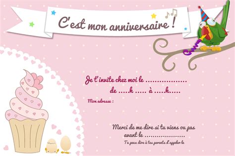 Carte D invitation à Un Anniversaire à Imprimer Zeeep Web