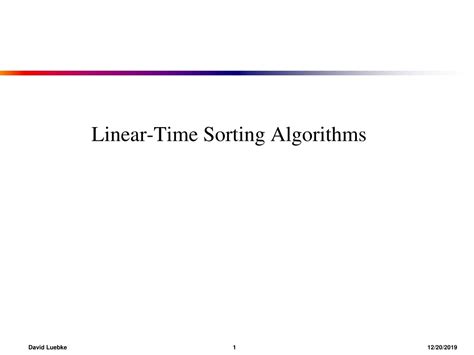 ppt linear time sorting algorithms powerpoint presentation free download id 9173294