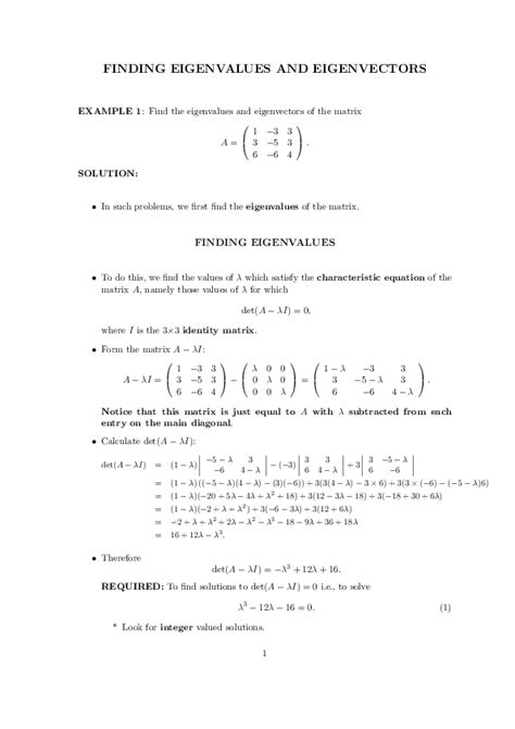 pdf finding eigenvalues and eigenvectors vikash kalirawana
